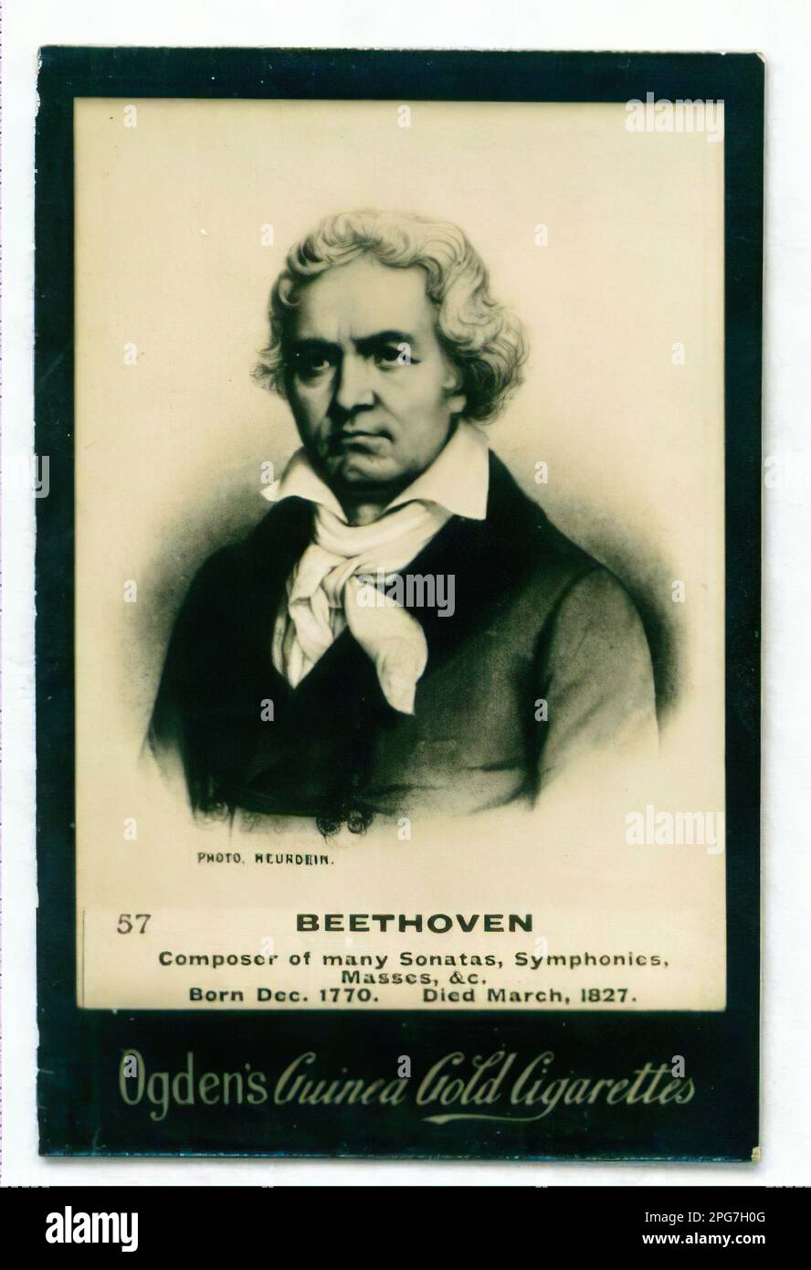 Portrait of Beethoven - Vintage Guinea Gold Cigarette Card, Victorian ...