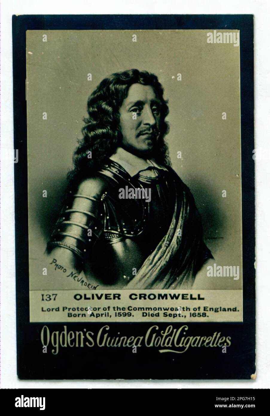Portrait of Oliver Cromwell - Vintage Guinea Gold Cigarette Card ...