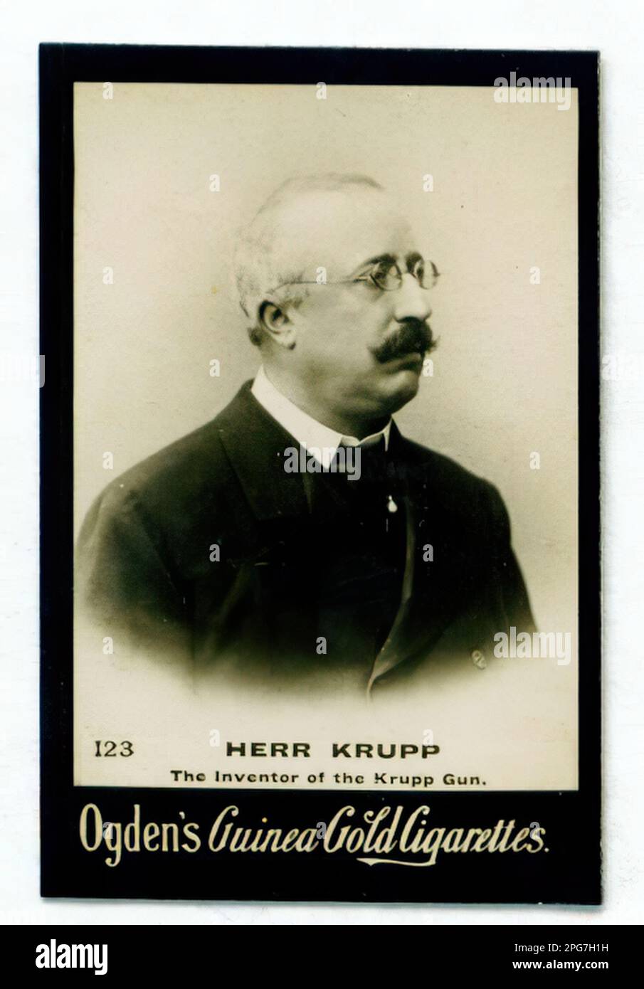 Portrait of Herr Krupp - Vintage Guinea Gold Cigarette Card, Victorian ...