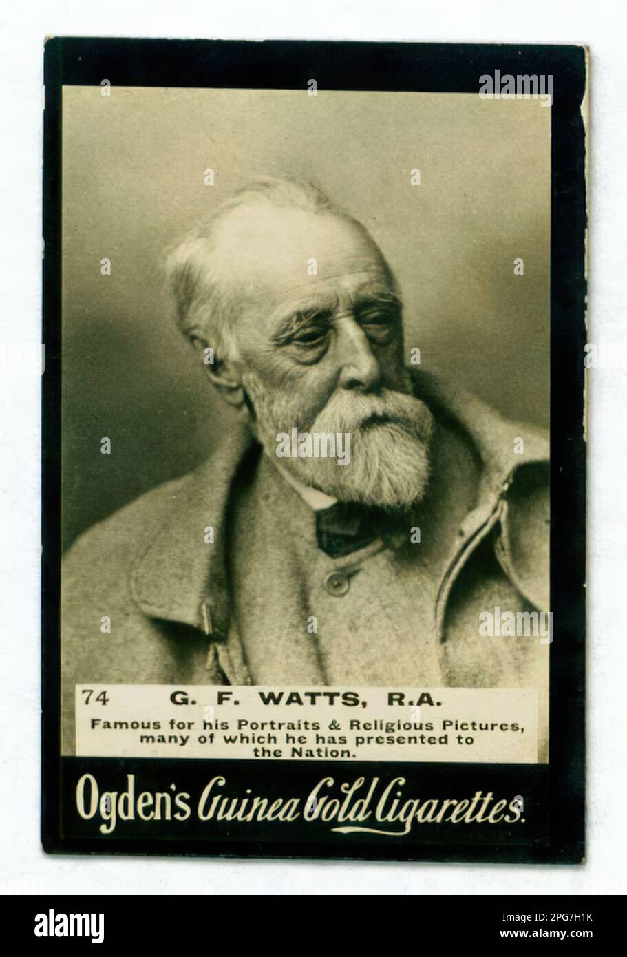 Portrait of G.F.Watts - Vintage Guinea Gold Cigarette Card, Victorian ...