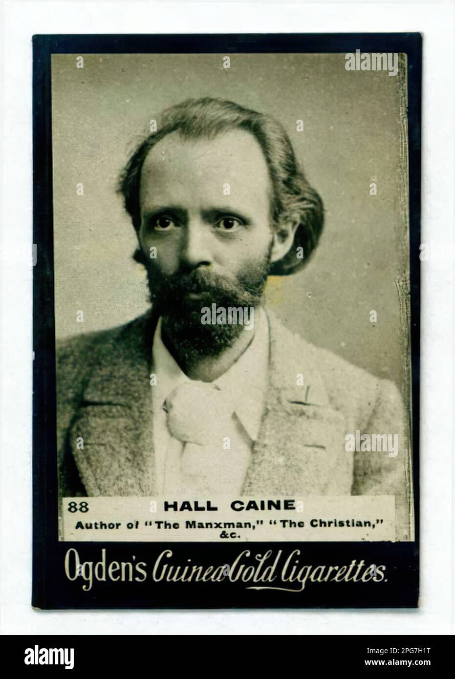 Portrait of Hall Caine - Vintage Guinea Gold Cigarette Card, Victorian ...
