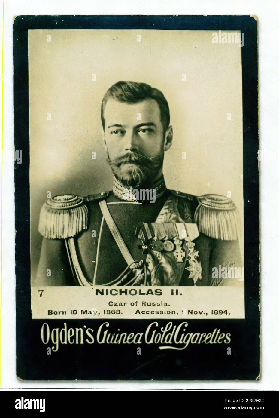 Portrait of Nicholas II - Vintage Guinea Gold Cigarette Card, Victorian ...