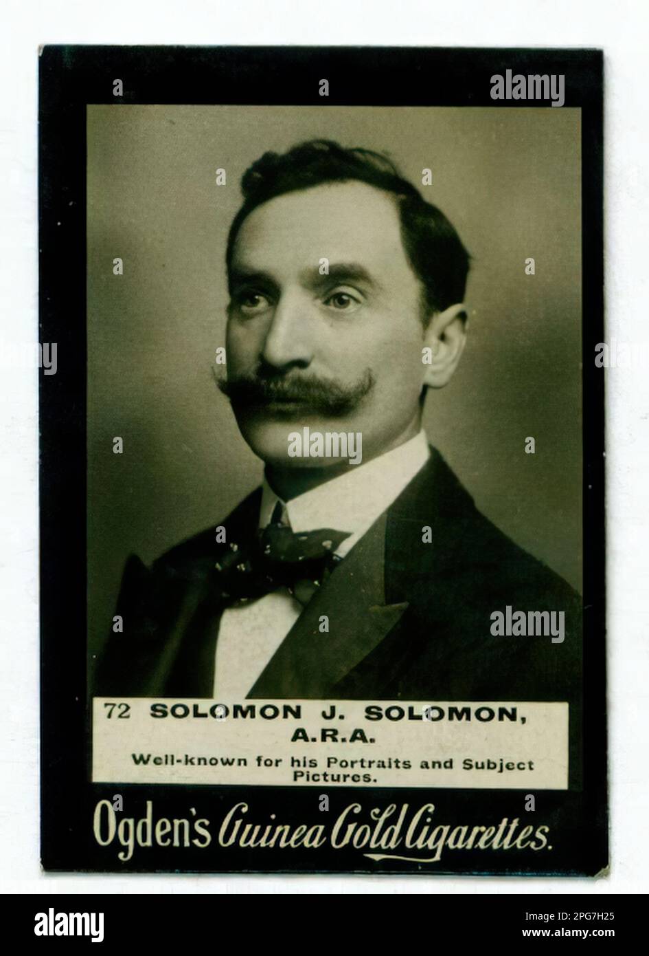 Portrait of Solomon J Solomon - Vintage Guinea Gold Cigarette Card, Victorian Era Stock Photo ...
