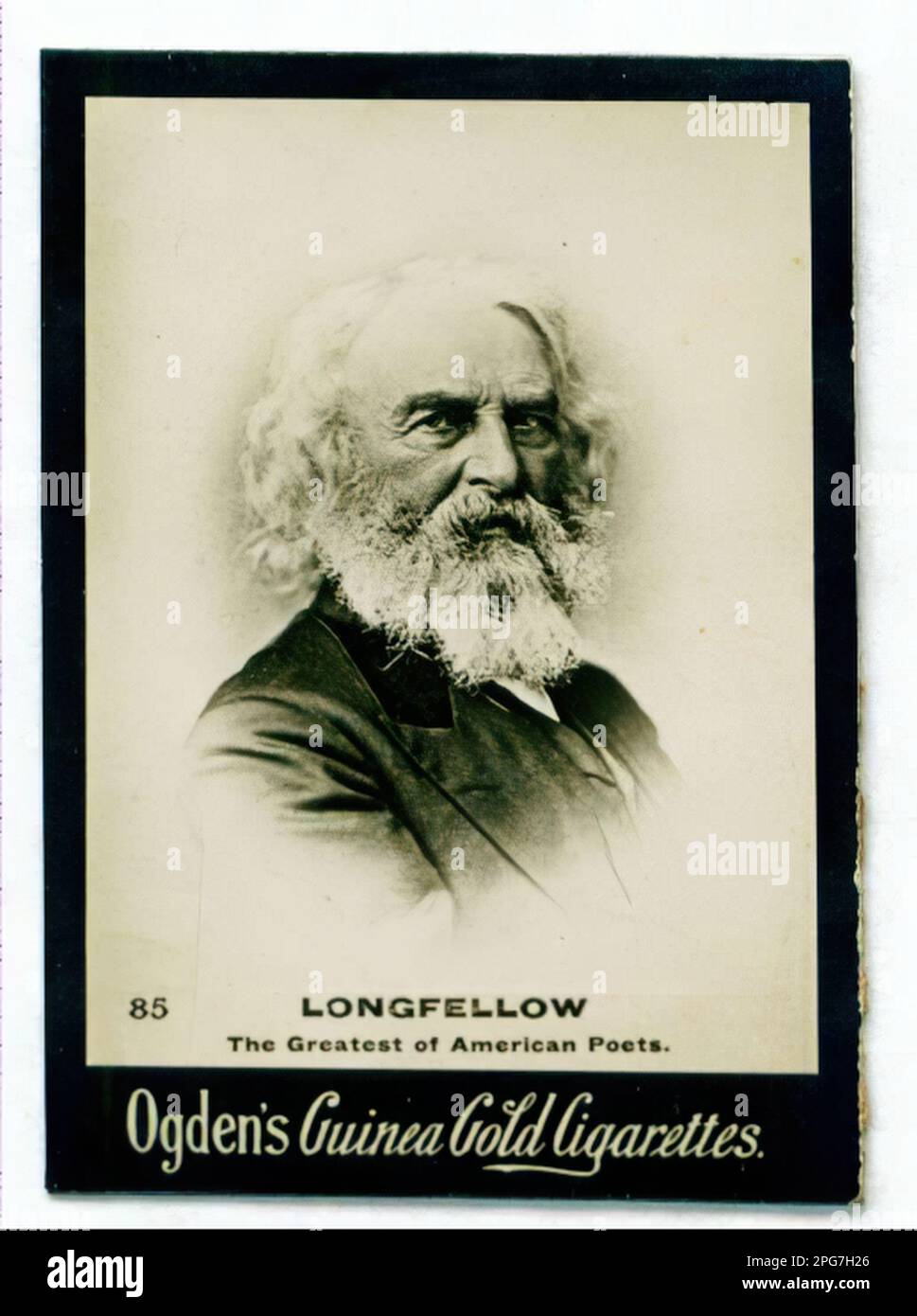 Portrait of Longfellow - Vintage Guinea Gold Cigarette Card, Victorian ...