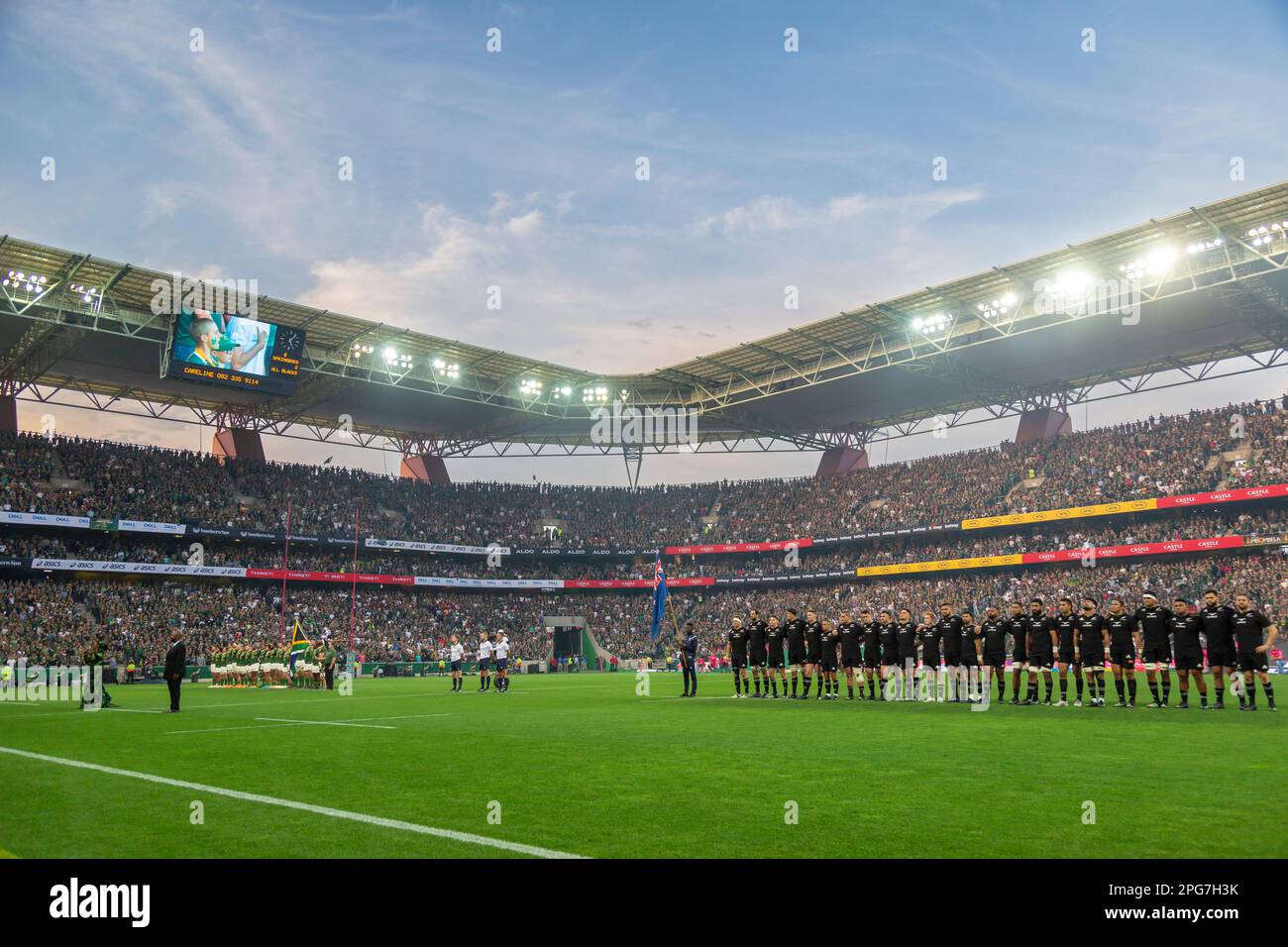 Springboks and All Blacks line up for anthems at the Springbok Rugby ...