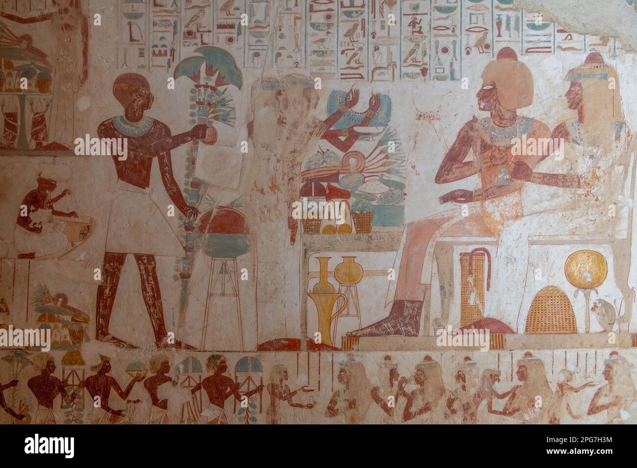 Inside Tomb of Userhat, Valley of the Nobles, near Luxor, Egypt Stock ...