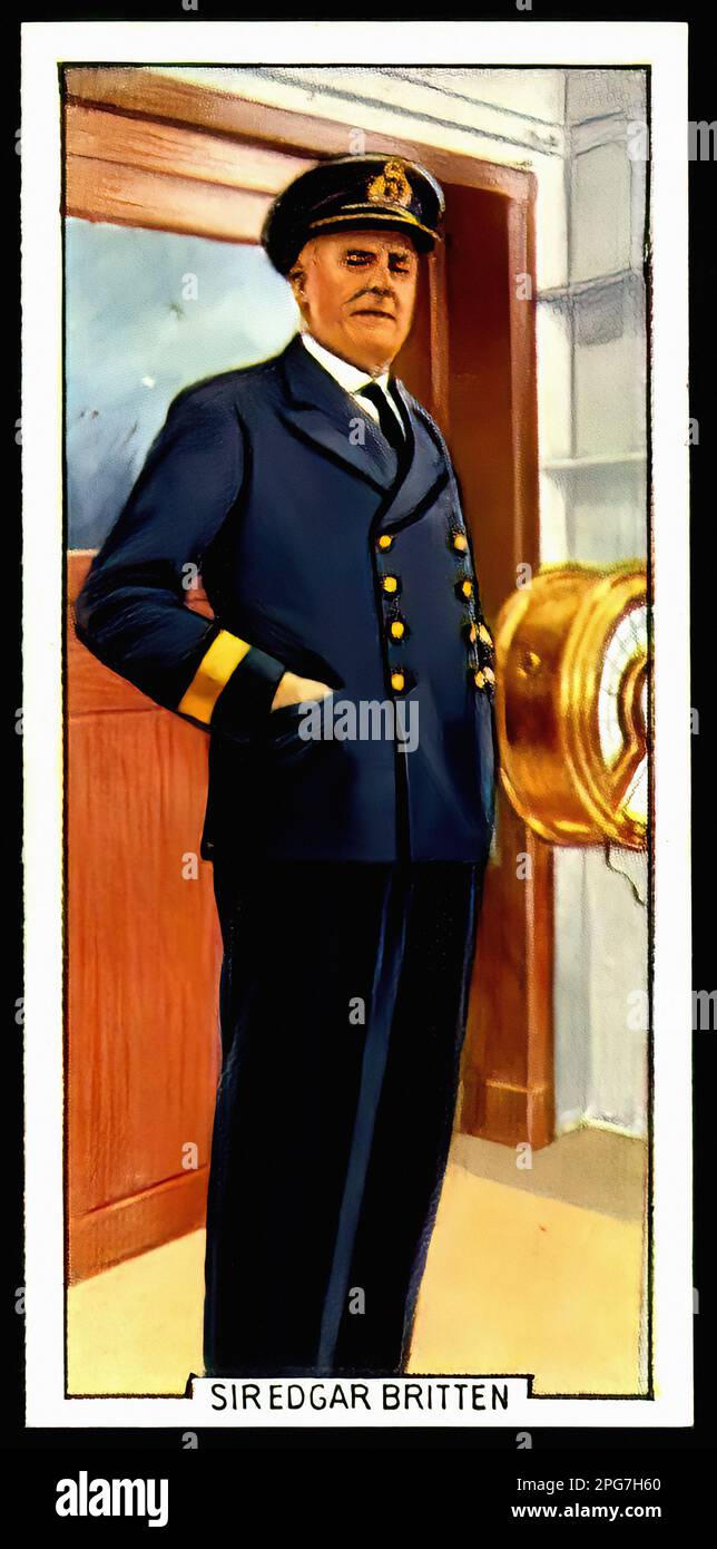 Portrait of Captain of The Queen Mary - Vintage British Tradecard Stock ...