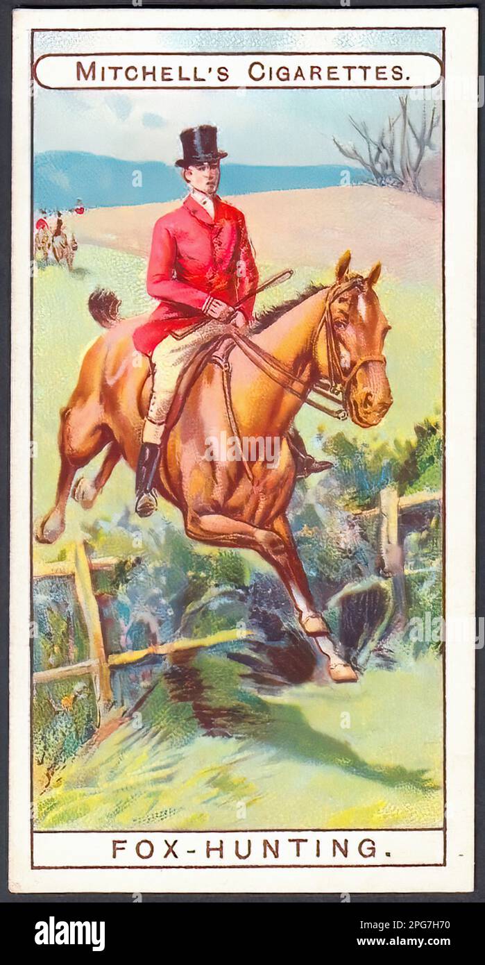 Portrait of Fox Hunting - Vintage Cigarette Card Stock Photo - Alamy