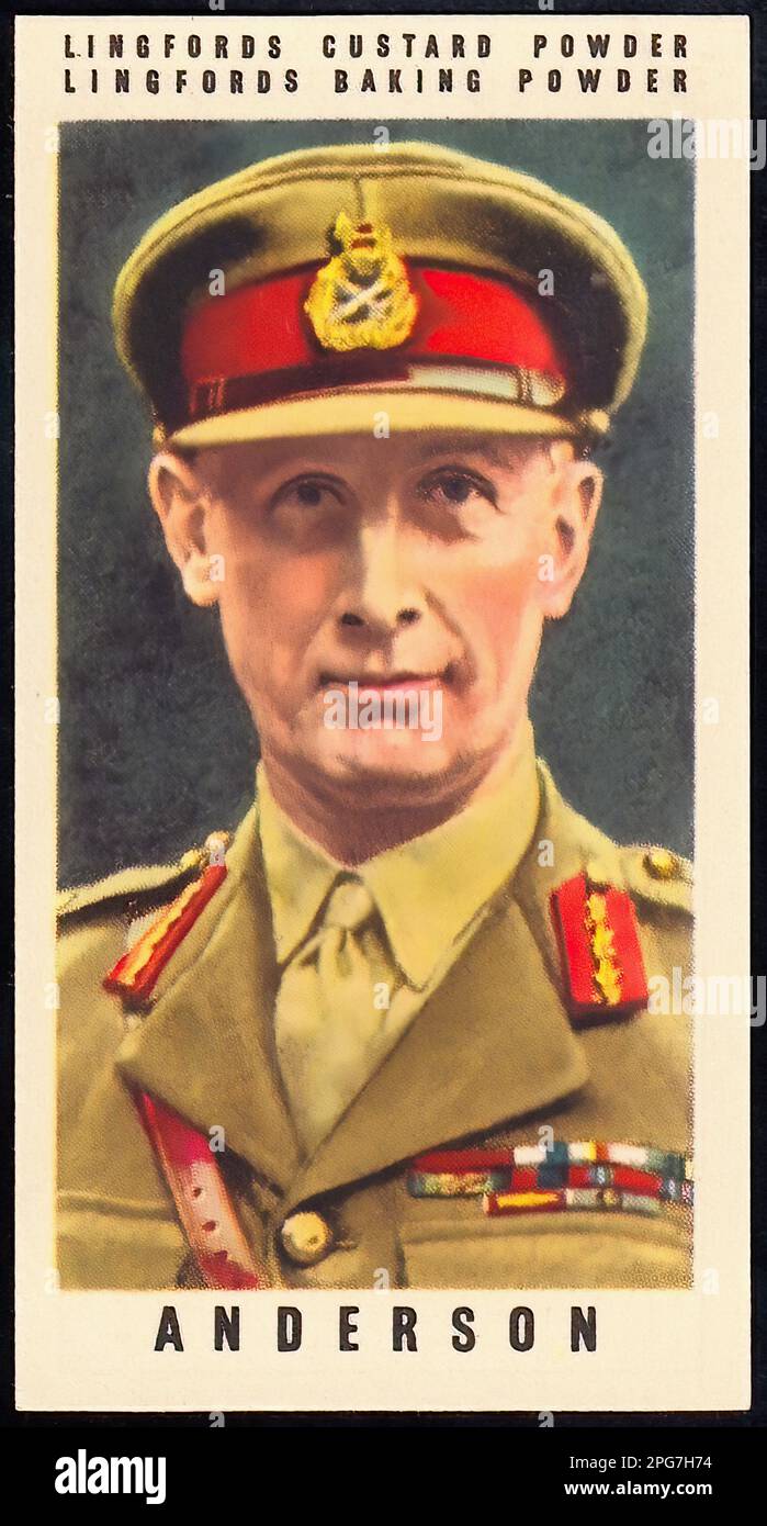 Portrait of General Anderson - Vintage British Trade Card Stock Photo ...