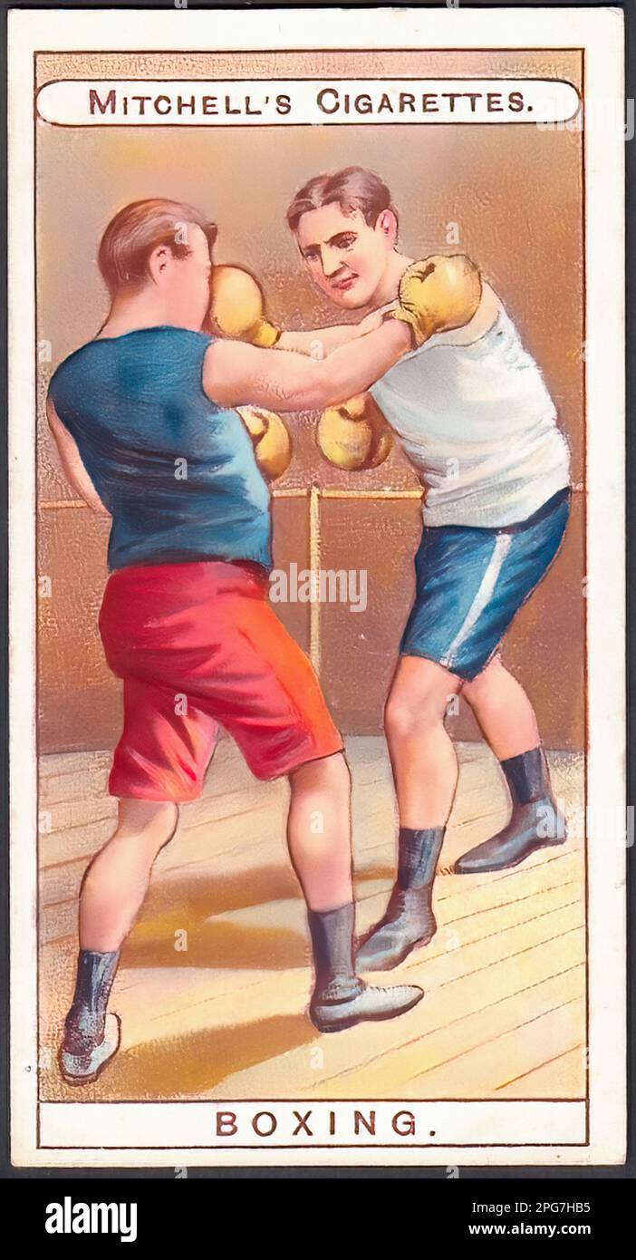 Portrait of Boxing - Vintage Cigarette Card Stock Photo - Alamy