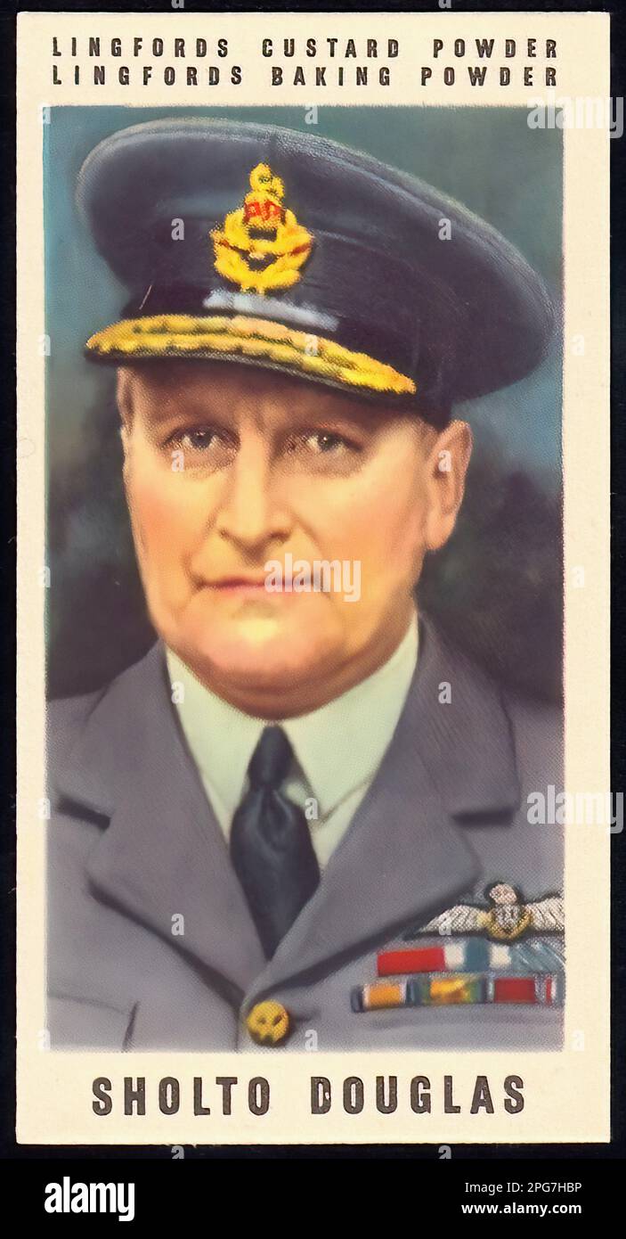Portrait of Air Marshal Sholto Douglas - Vintage British Trade Card ...