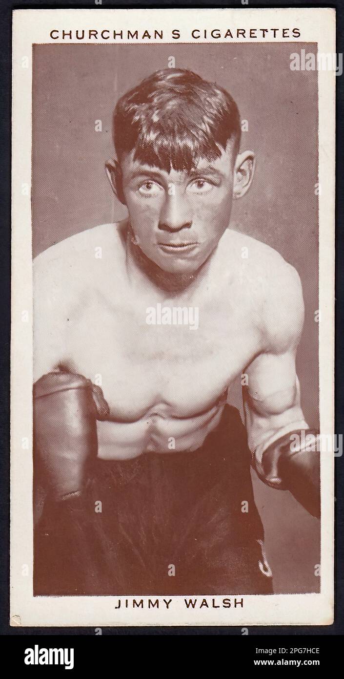 Portrait of Boxer Jimmy Walsh - Vintage Cigarette Card Stock Photo - Alamy