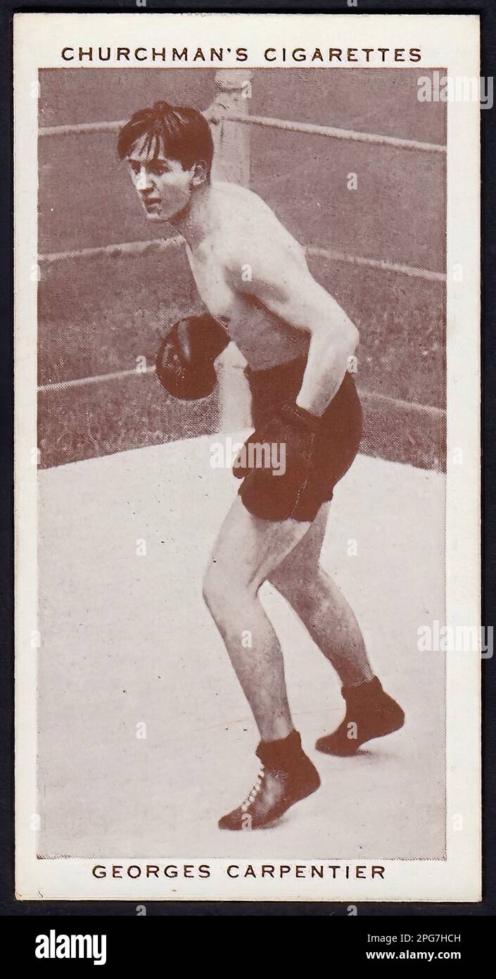 Portrait of Boxer Georges Carpentier - Vintage Cigarette Card Stock ...