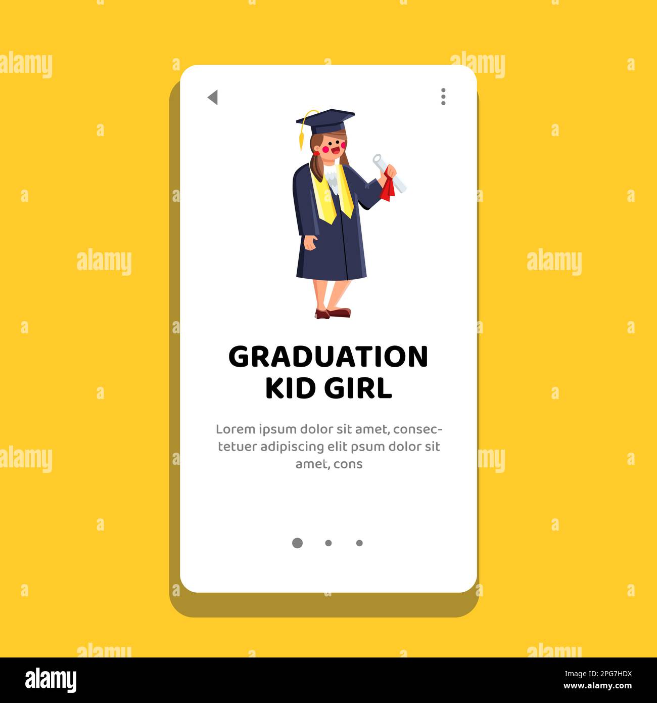 graduation kid girl vector Stock Vector Image & Art - Alamy