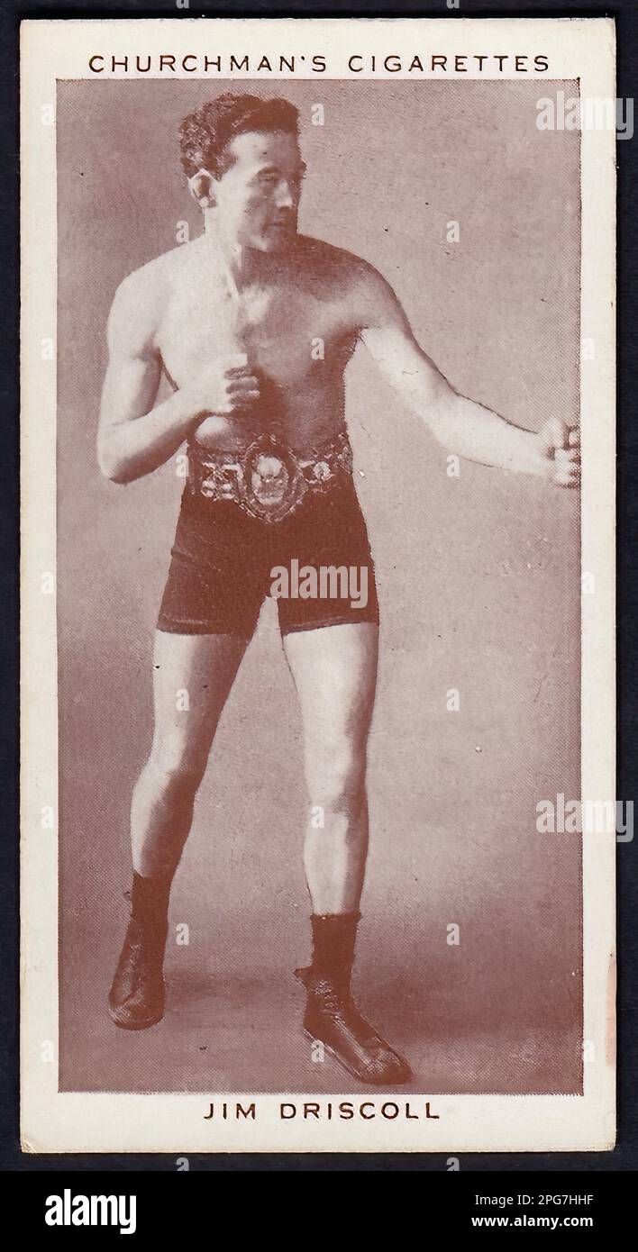 Portrait of Boxer Jim Driscoll - Vintage Cigarette Card Stock Photo - Alamy