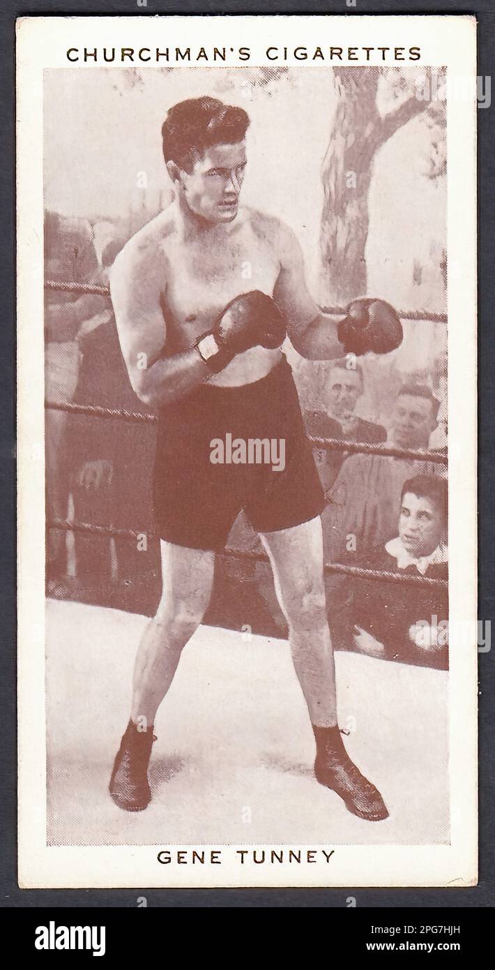 Portrait of Boxer Gene Tunney - Vintage Cigarette Card Stock Photo - Alamy