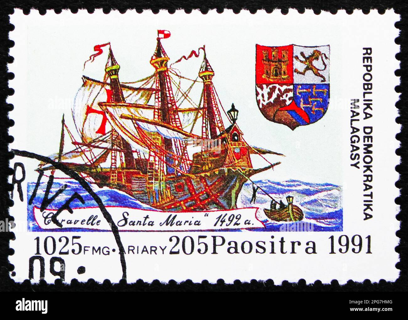 MOSCOW, RUSSIA - MARCH 16, 2023: Postage stamp printed in Madagascar ...