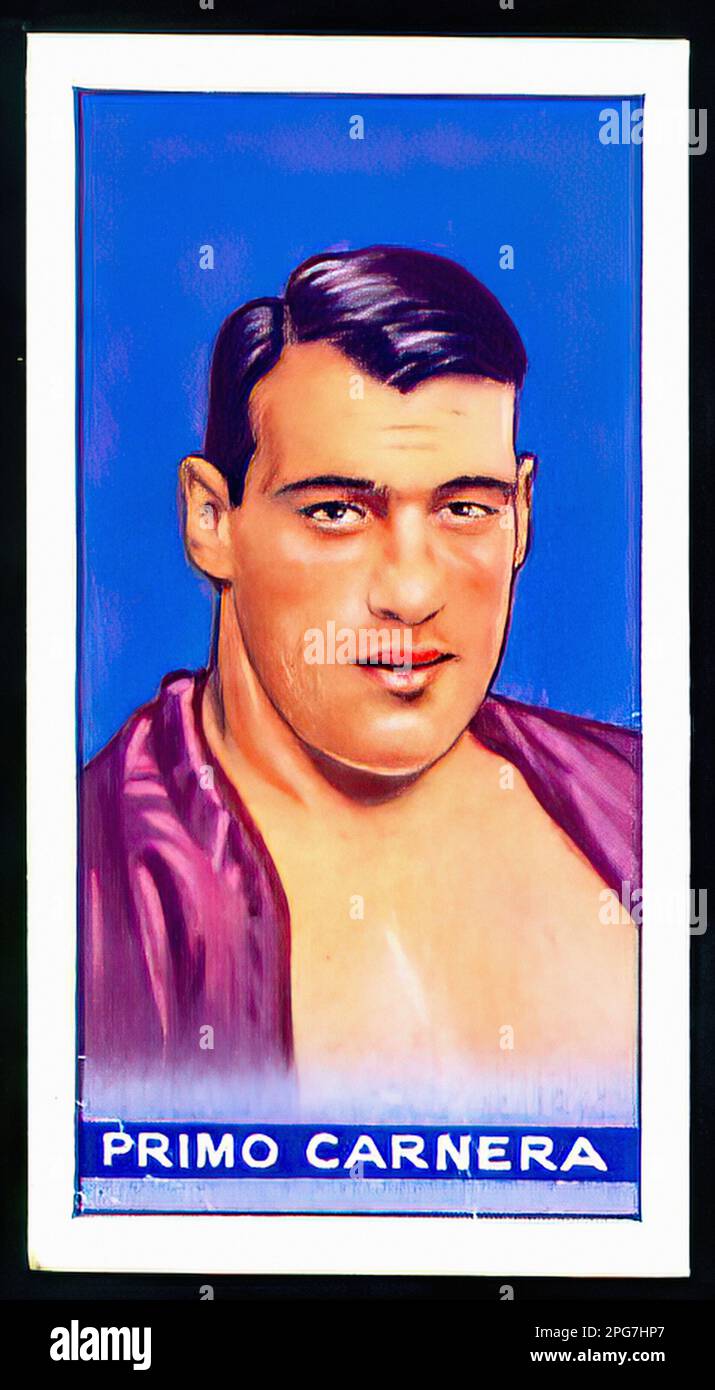 Portrait of Boxer Primo Carnera - Vintage Tradecard Stock Photo - Alamy