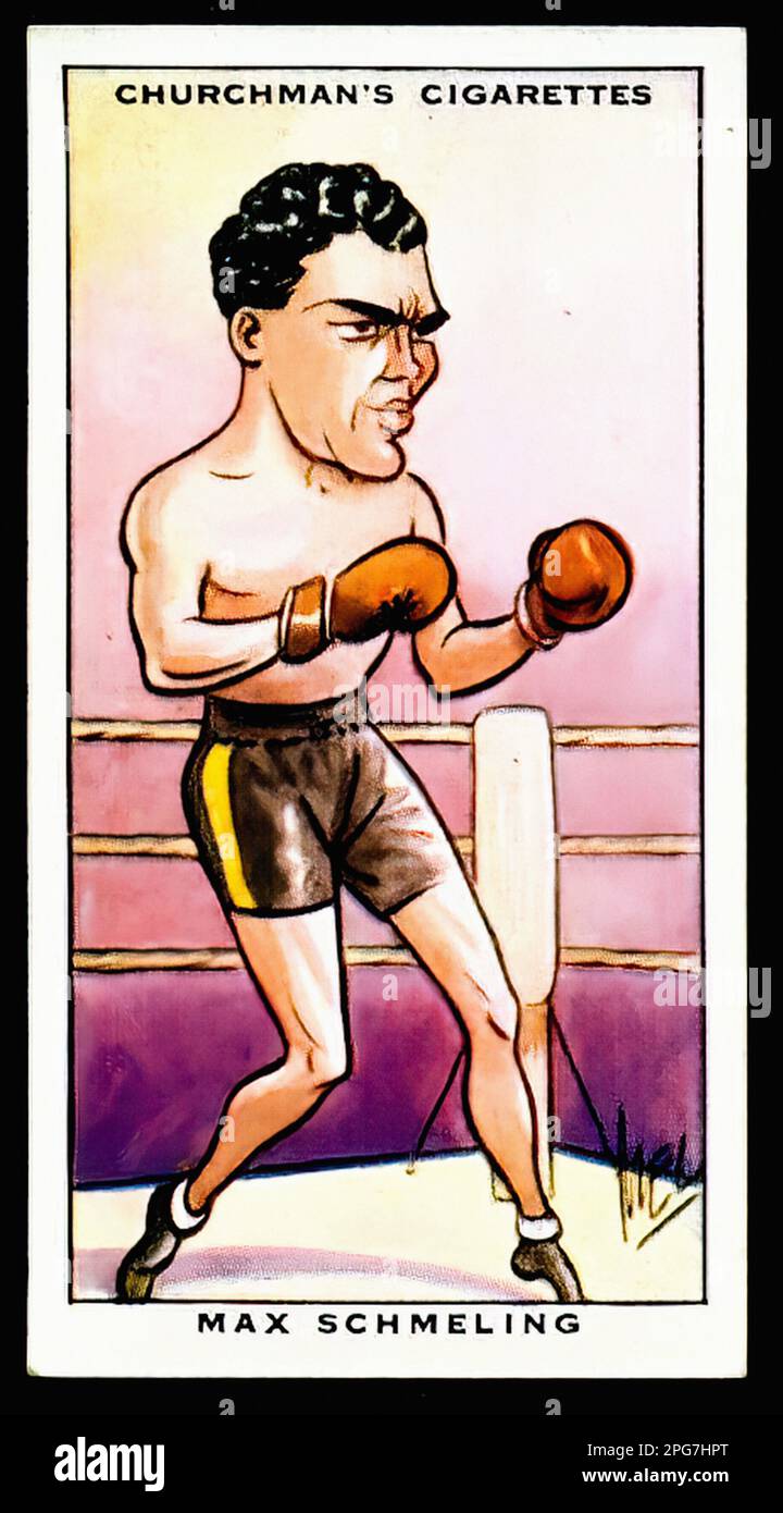 Portrait of Boxing Max Schmeling - Vintage Cigarette Card Stock Photo ...