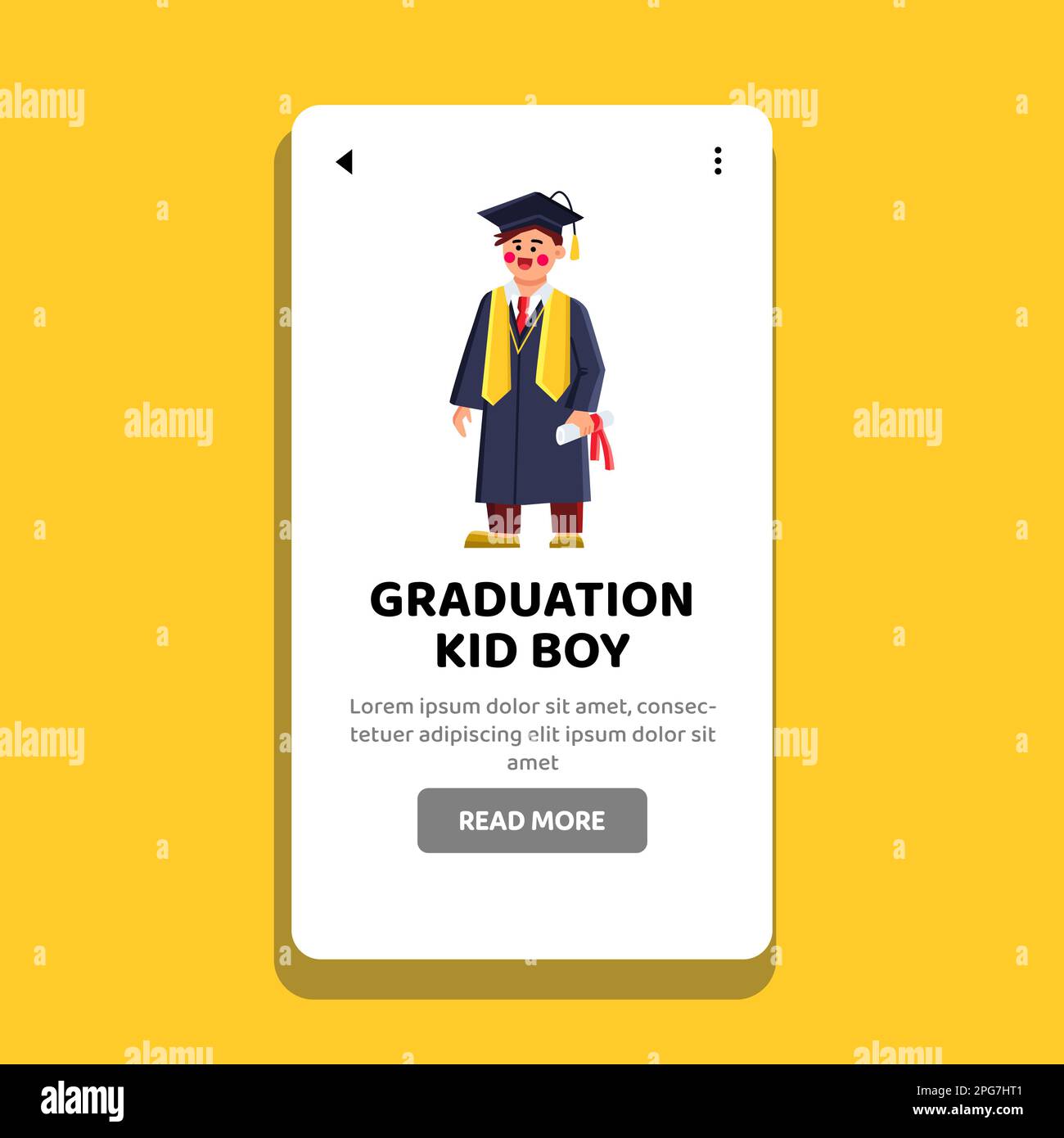 graduation kid boy vector Stock Vector Image & Art - Alamy