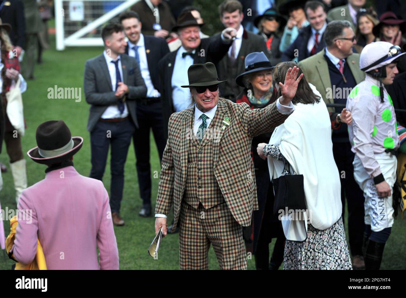 The winning owner Rich Ricci in the sharp suit waves at the cheering ...