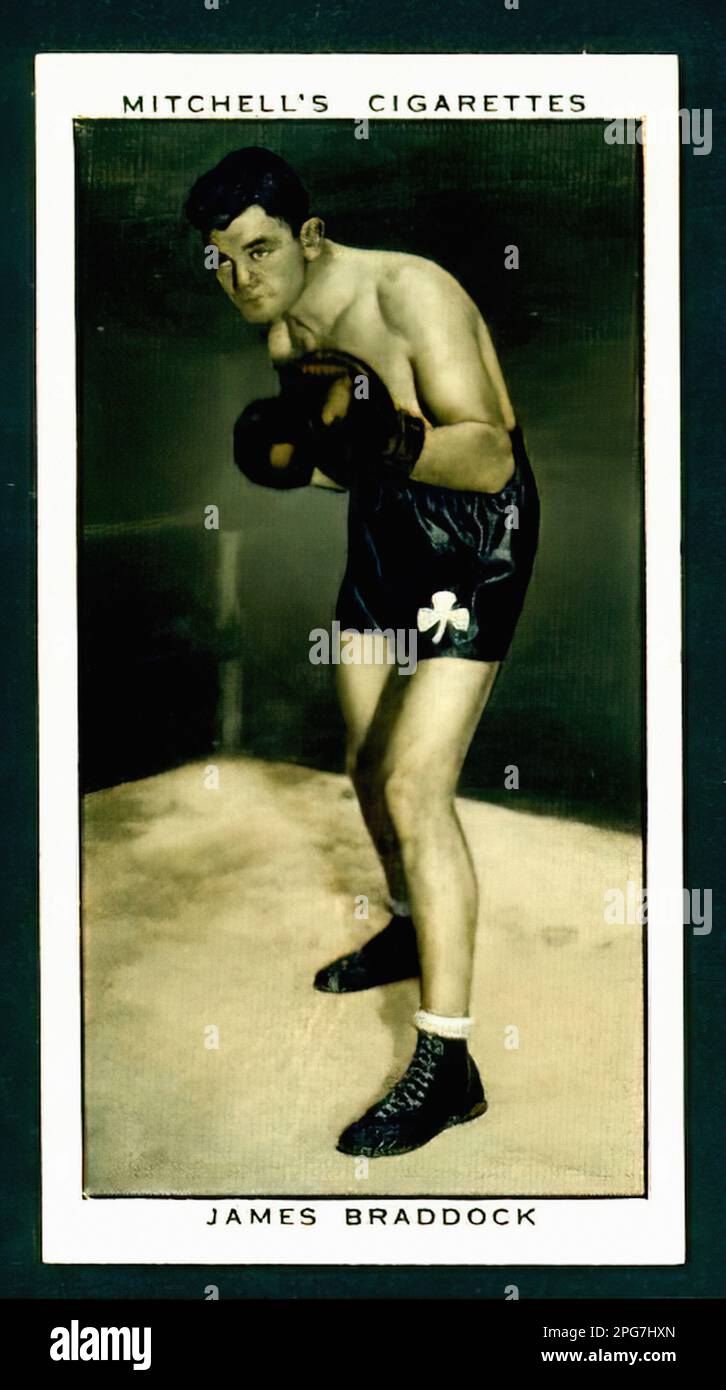 Portrait of James Braddock - Vintage Cigarette Card Stock Photo - Alamy