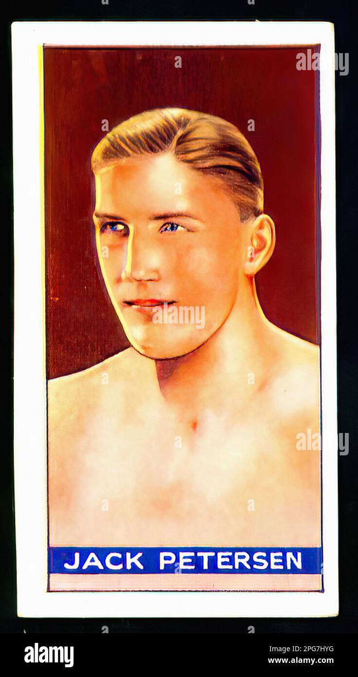 Portrait of Boxer Jack Petersen - Vintage Tradecard Stock Photo - Alamy