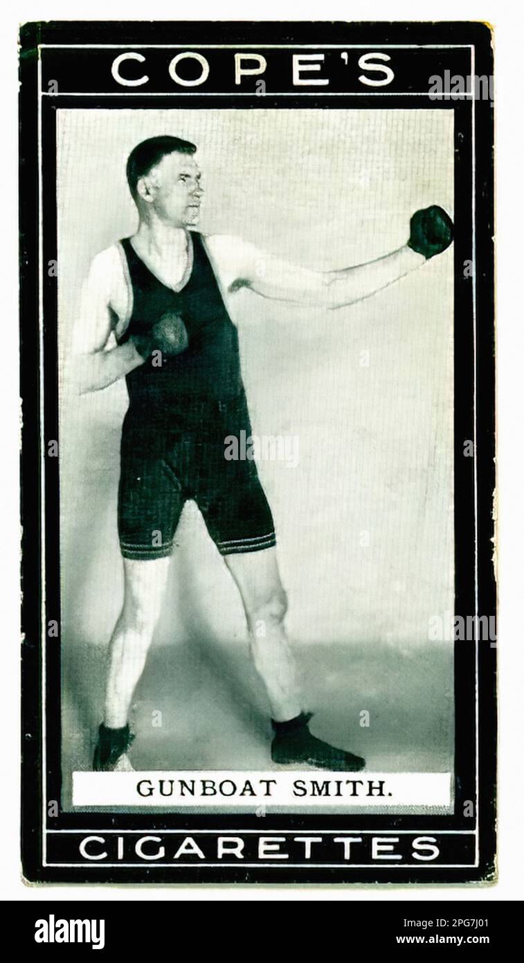 Portrait of Boxer Gunboat Smith - Vintage Cigarette Card Stock Photo ...