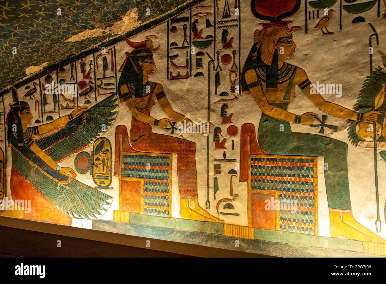 Inside Tomb of Queen Nefertari, Valley of the Queens, near Luxor, Egypt ...