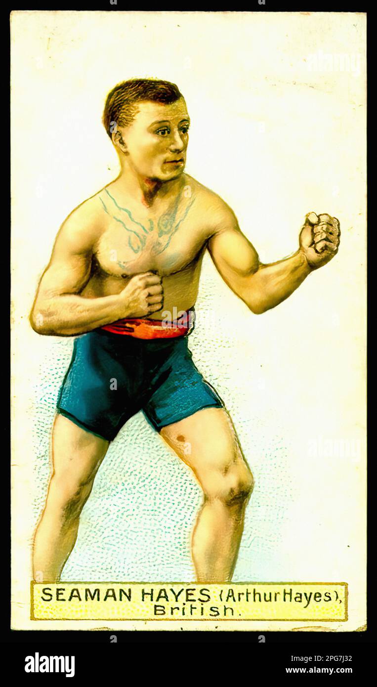 Portrait of Boxer Seaman Hayes - Vintage Cigarette Card Stock Photo - Alamy