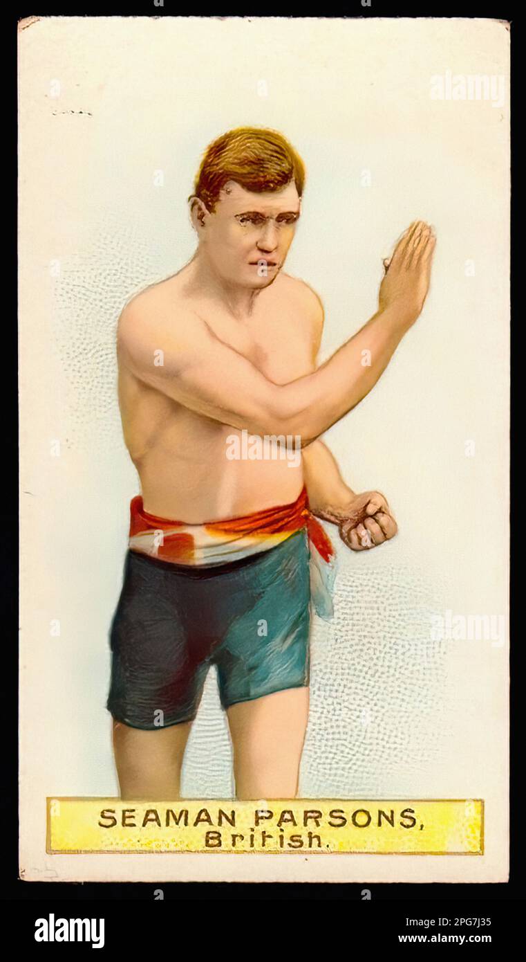 Portrait of Boxer Seaman Parsons - Vintage Cigarette Card Stock Photo ...