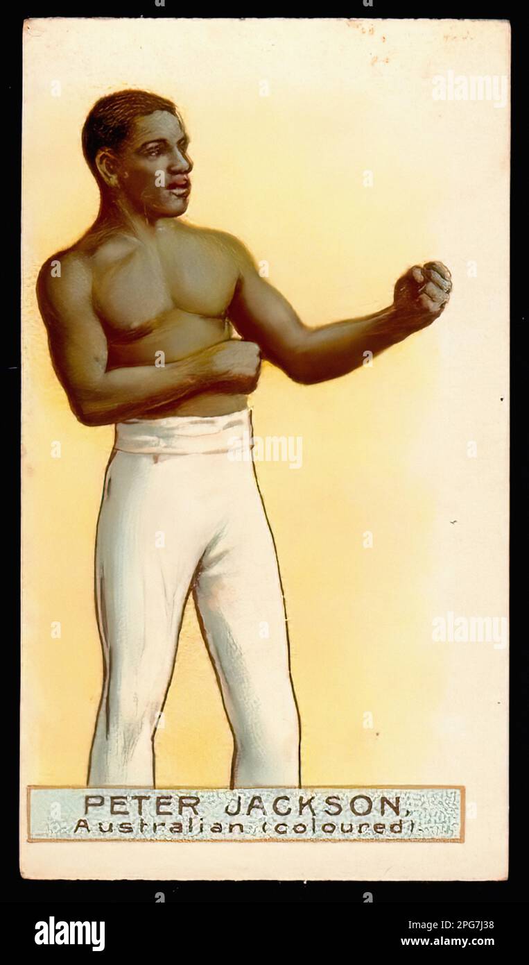 Portrait of Boxer Peter Jackson - Vintage Cigarette Card Stock Photo ...