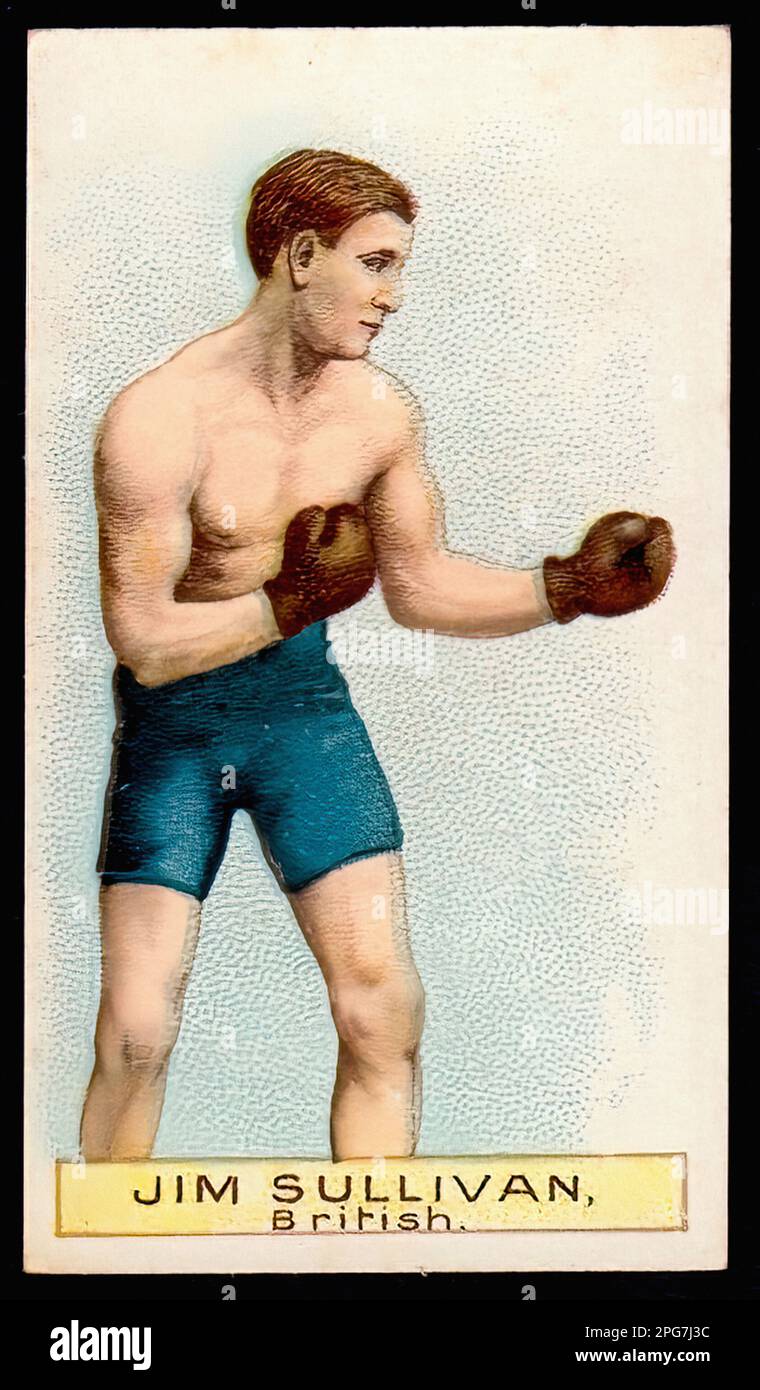 Portrait of Boxer Jim Sullivan - Vintage Cigarette Card Stock Photo - Alamy