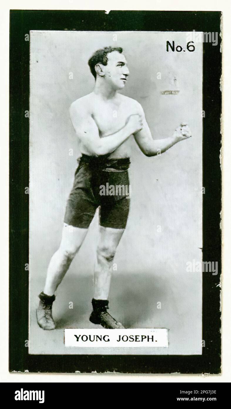 Portrait of Boxer Young Joseph - Vintage Cigarette Card Stock Photo - Alamy