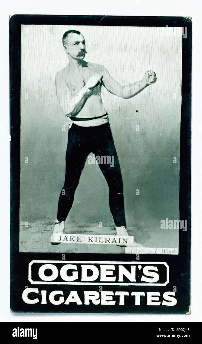 Portrait of Jake Kilrain - Vintage Cigarette Card Stock Photo - Alamy