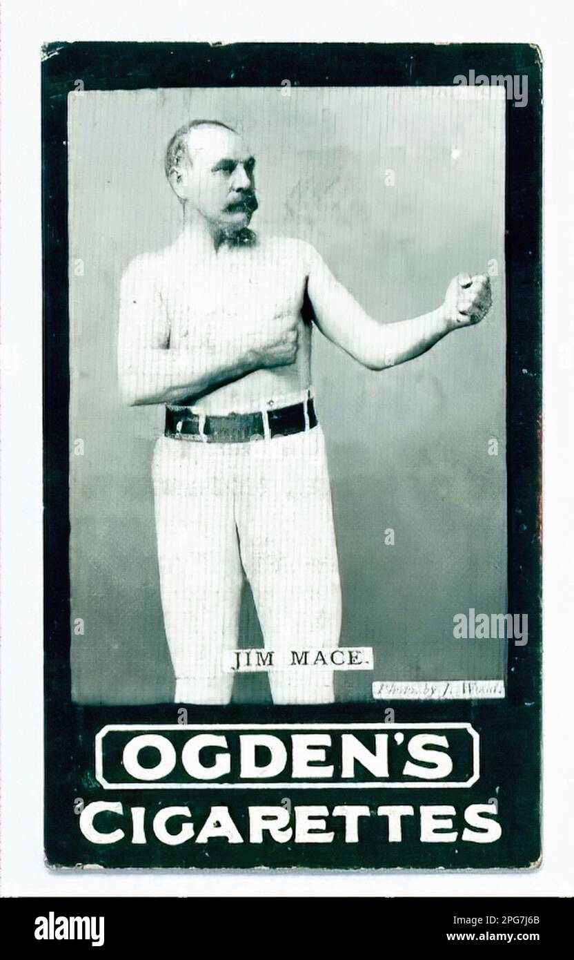 Portrait of Jim Mace - Vintage Cigarette Card Stock Photo - Alamy