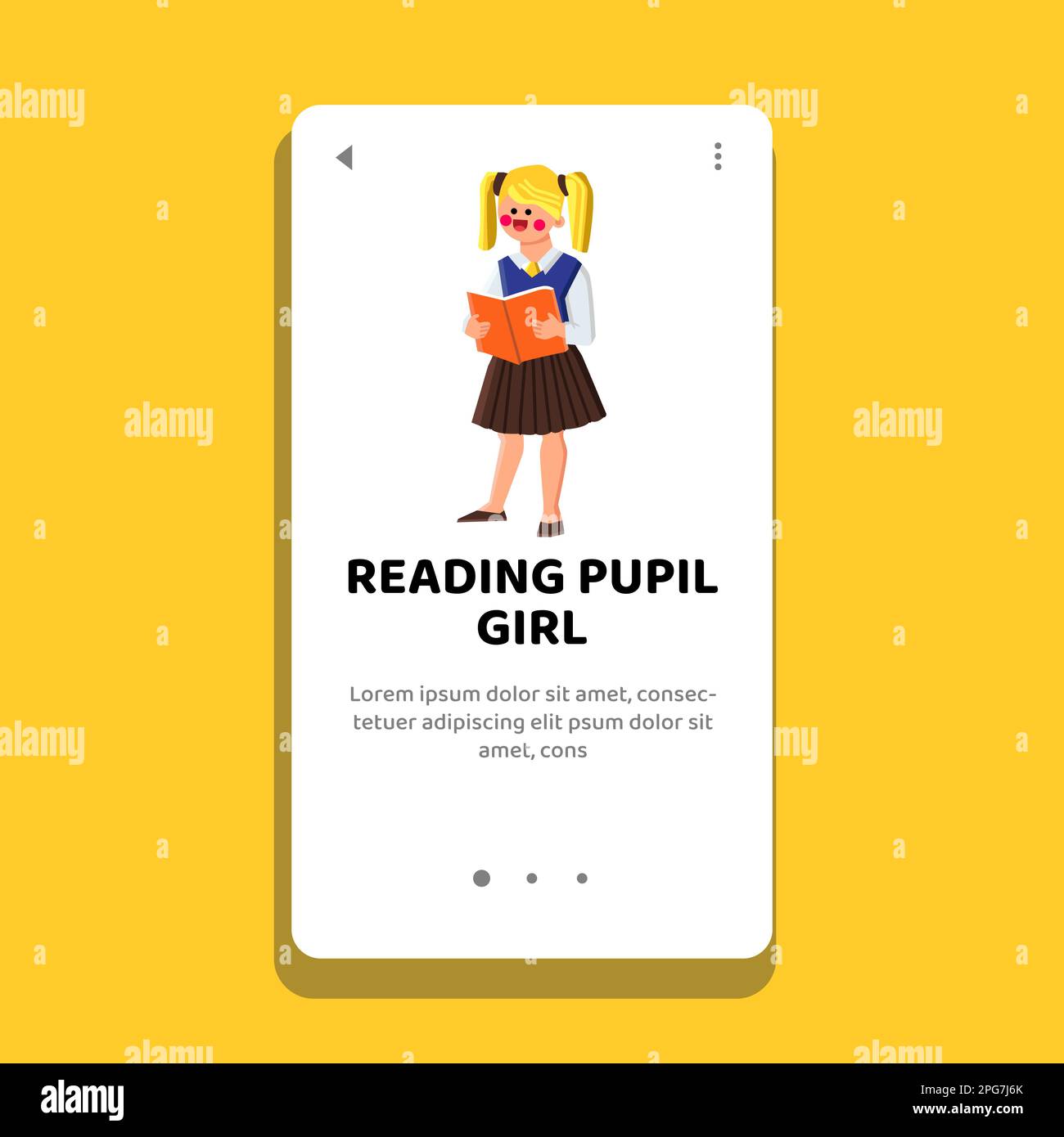 reading pupil girl vector Stock Vector Image & Art - Alamy