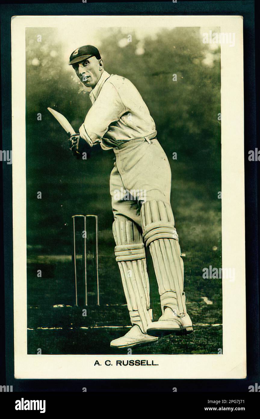 Portrait of Cricketer Albert Russell - Vintage Tradecard Stock Photo ...