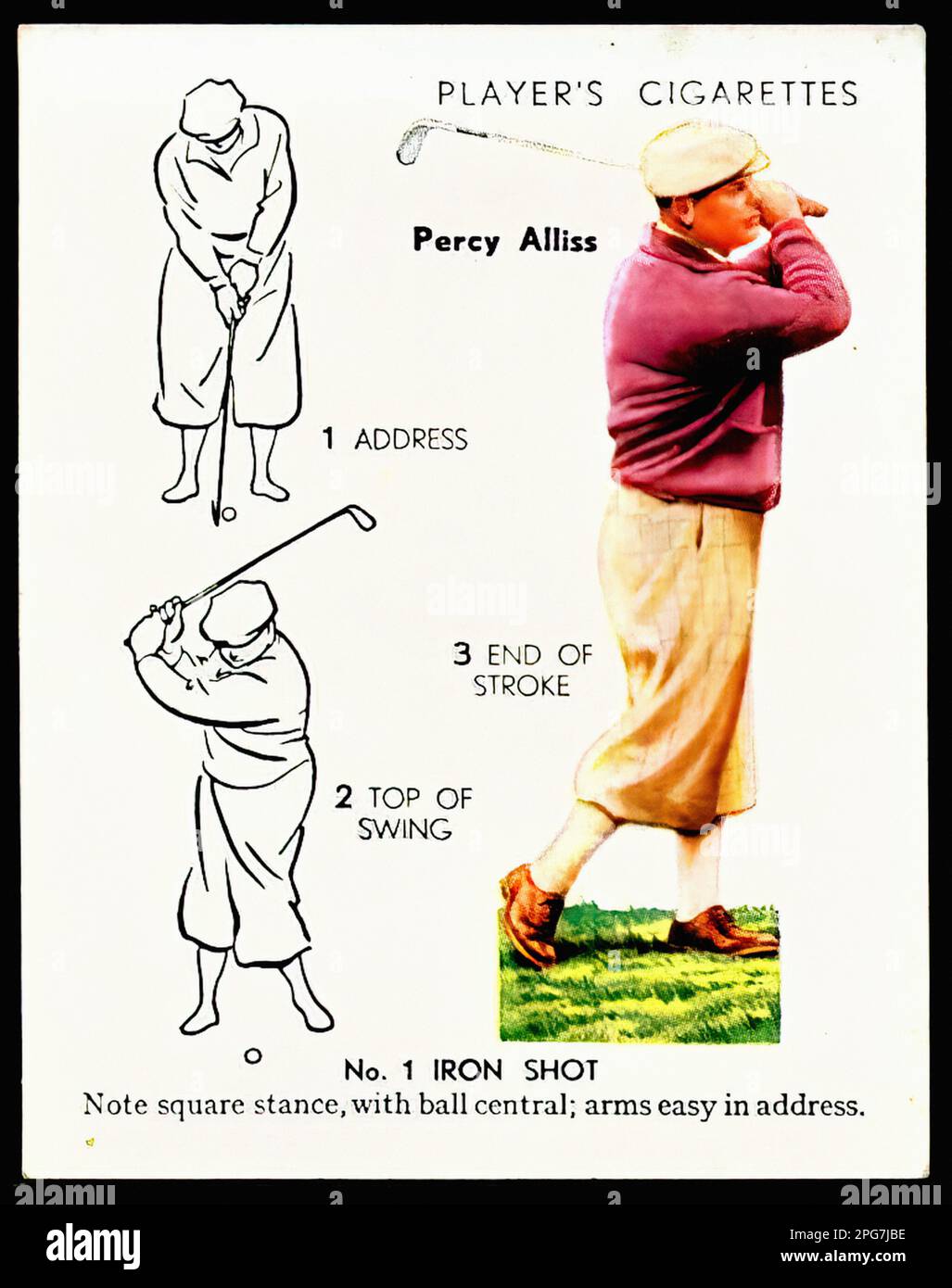 Portrait of Golfer Percy Alliss - Vintage Cigarette Card Stock Photo ...