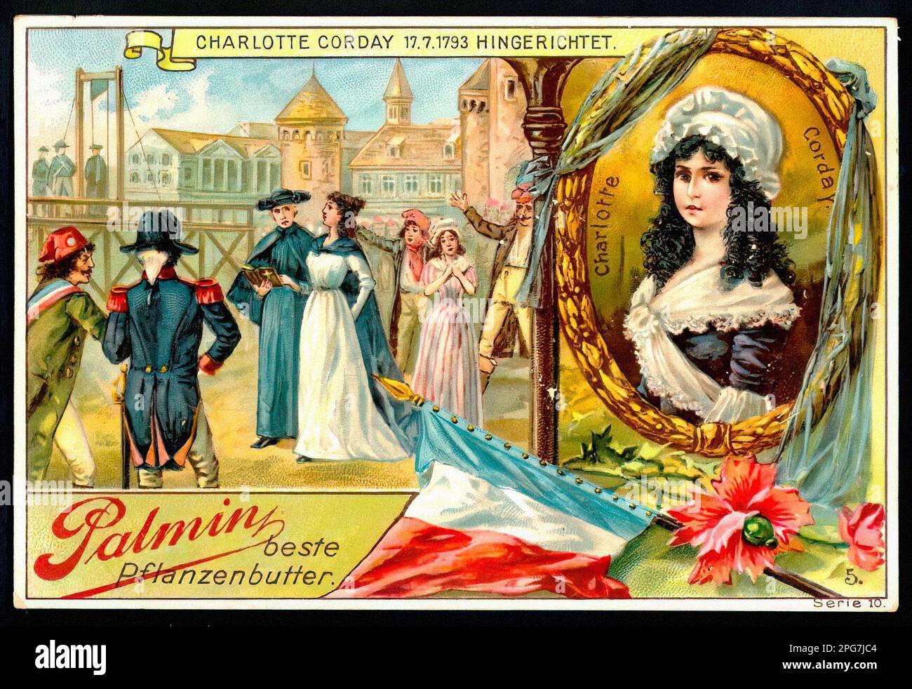 Portrait of Charlotte Corday - Vintage German Tradecard Stock Photo - Alamy