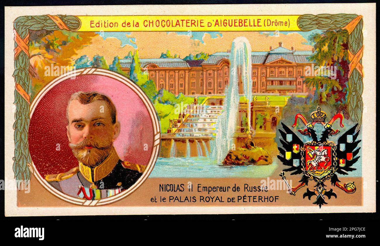 Portrait of Czar Nicholas II of Russia - Vintage French Tradecard Stock ...