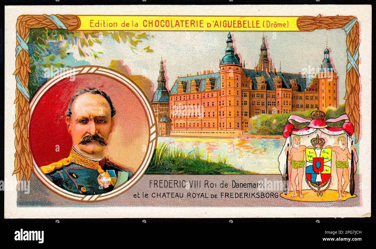 Portrait of King Frederick VIII of Denmark - Vintage French Tradecard ...
