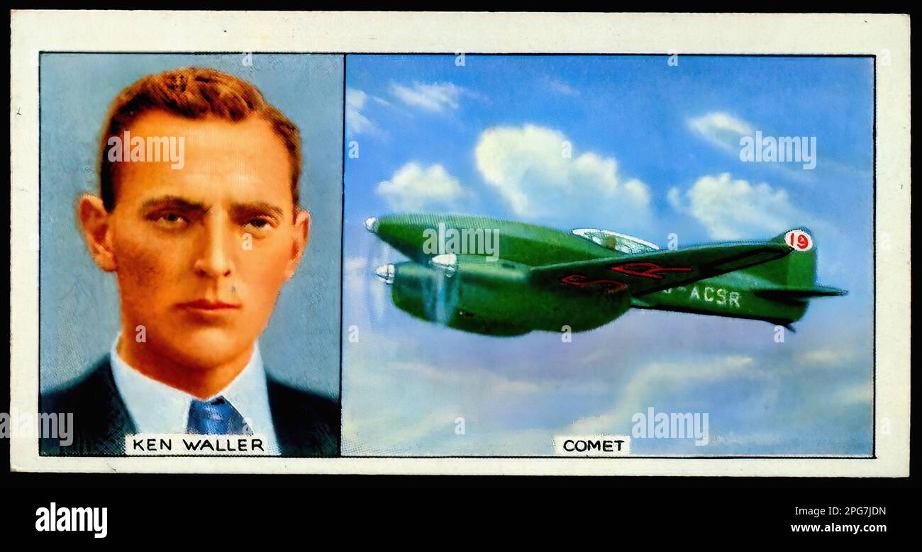 Portrait of Ken Waller - Vintage Cigarette Card Stock Photo - Alamy