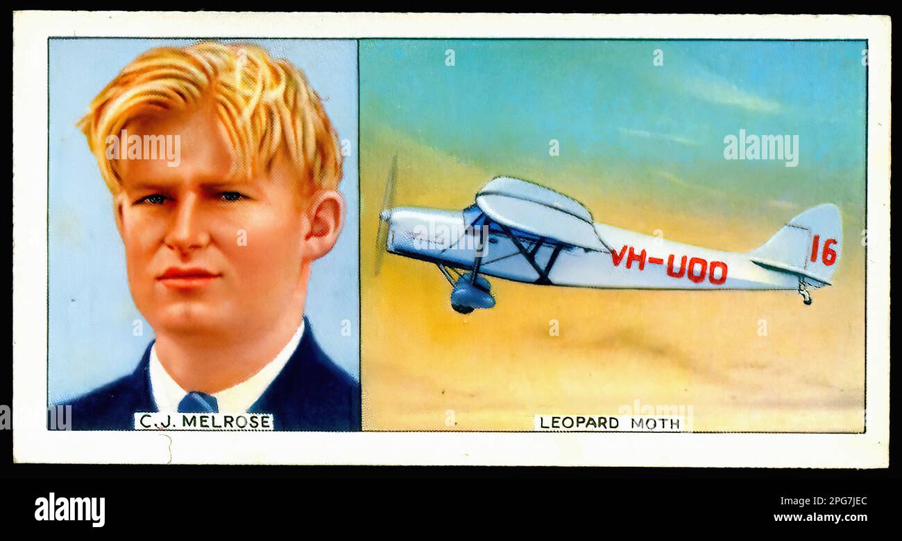 Portrait of C.J.Melrose - Vintage Cigarette Card Stock Photo - Alamy