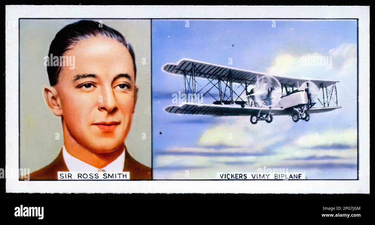 Portrait of Sir Ross Smith - Vintage Cigarette Card Stock Photo - Alamy