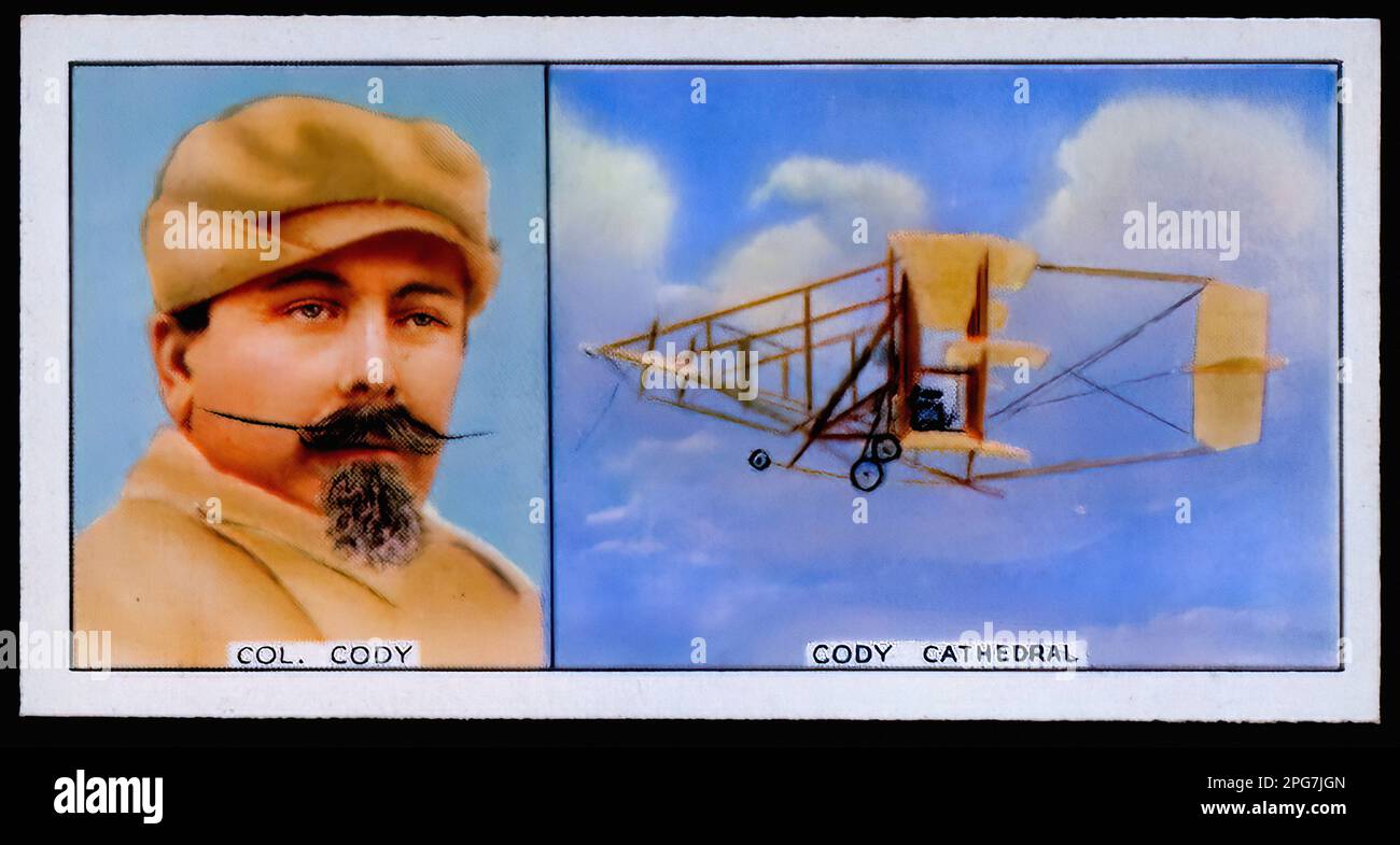 Portrait of Colonel Cody - Vintage Cigarette Card Stock Photo - Alamy
