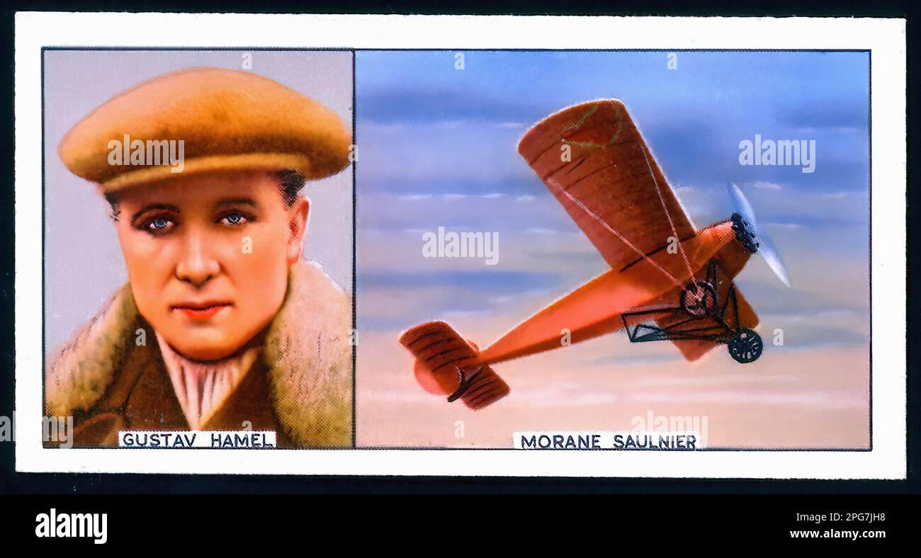 Portrait of Gustav Hamel - Vintage Cigarette Card Stock Photo - Alamy