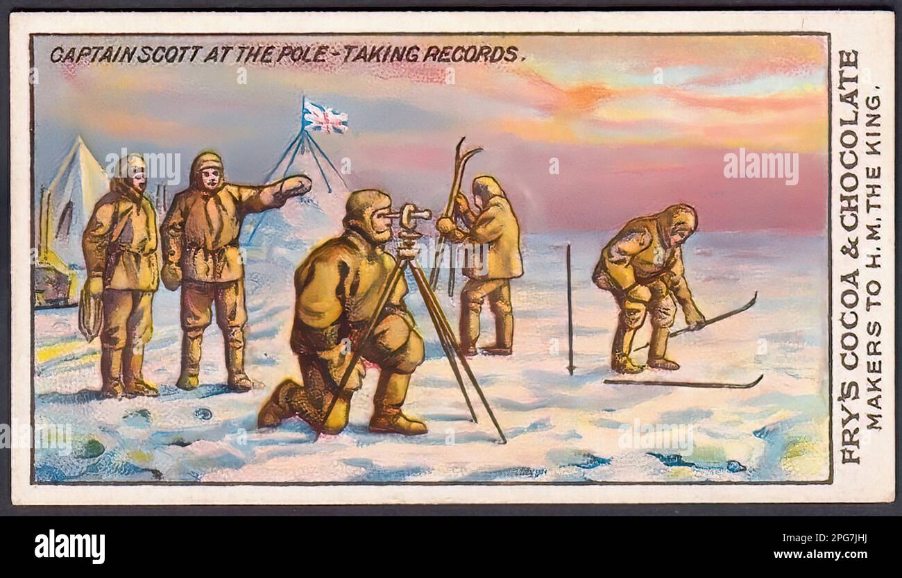 Portrait of Captain Scott at the South Pole - Vintage Tradecard Stock ...