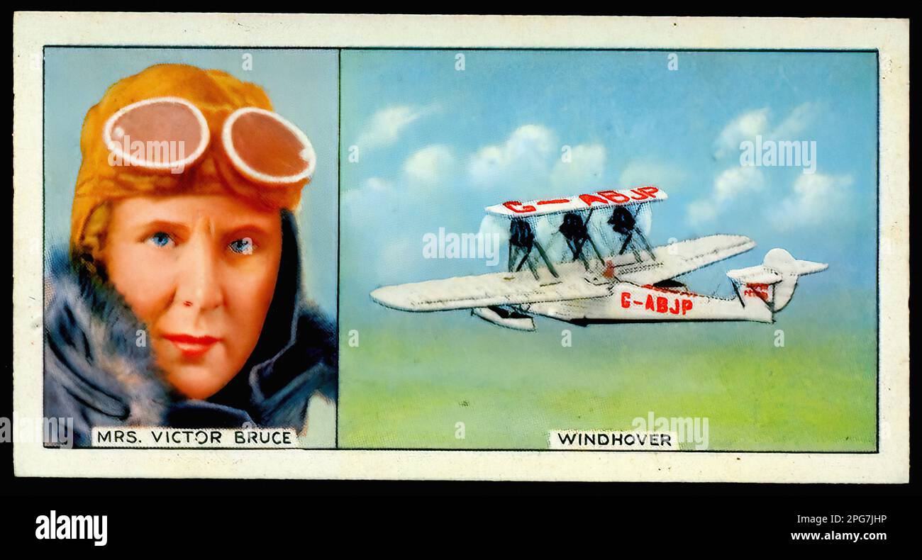 Portrait of Mrs Victor Bruce - Vintage Cigarette Card Stock Photo - Alamy
