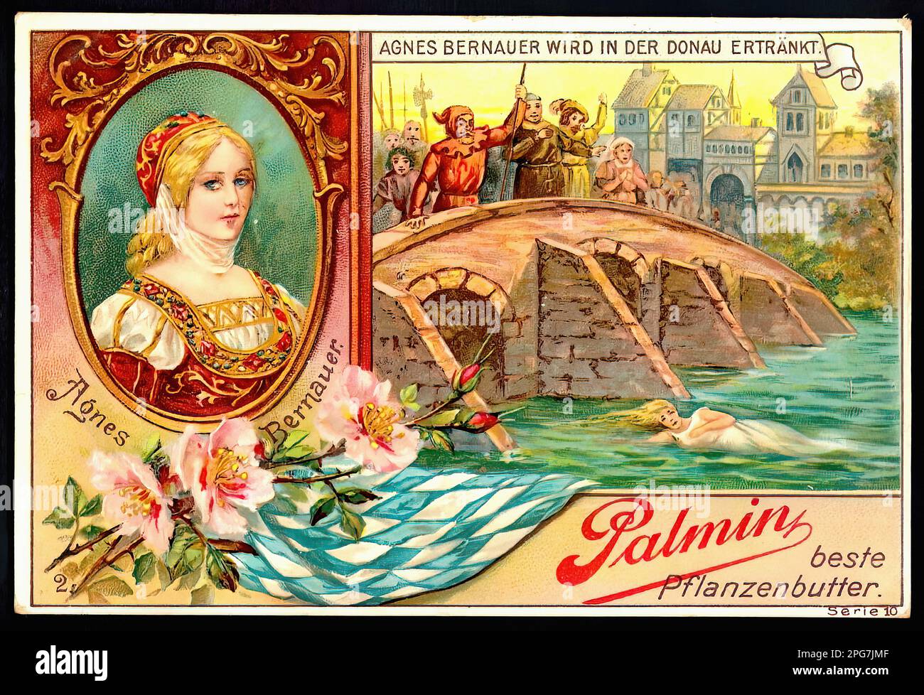 Portrait of Agnes Bernauer - Vintage German Tradecard Stock Photo - Alamy